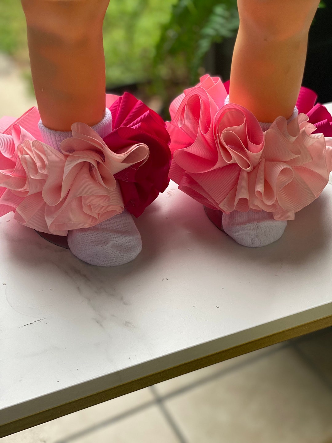 Multi Pink Ruffle Socks - Etsy