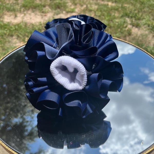 Navy Blue Ruffle Socks - Etsy