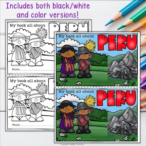 Peru Mini Book for Early Readers - A Country Study - Etsy