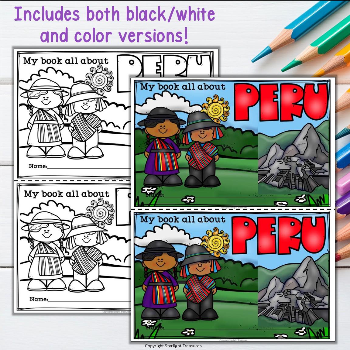 Peru Mini Book for Early Readers - A Country Study - Etsy