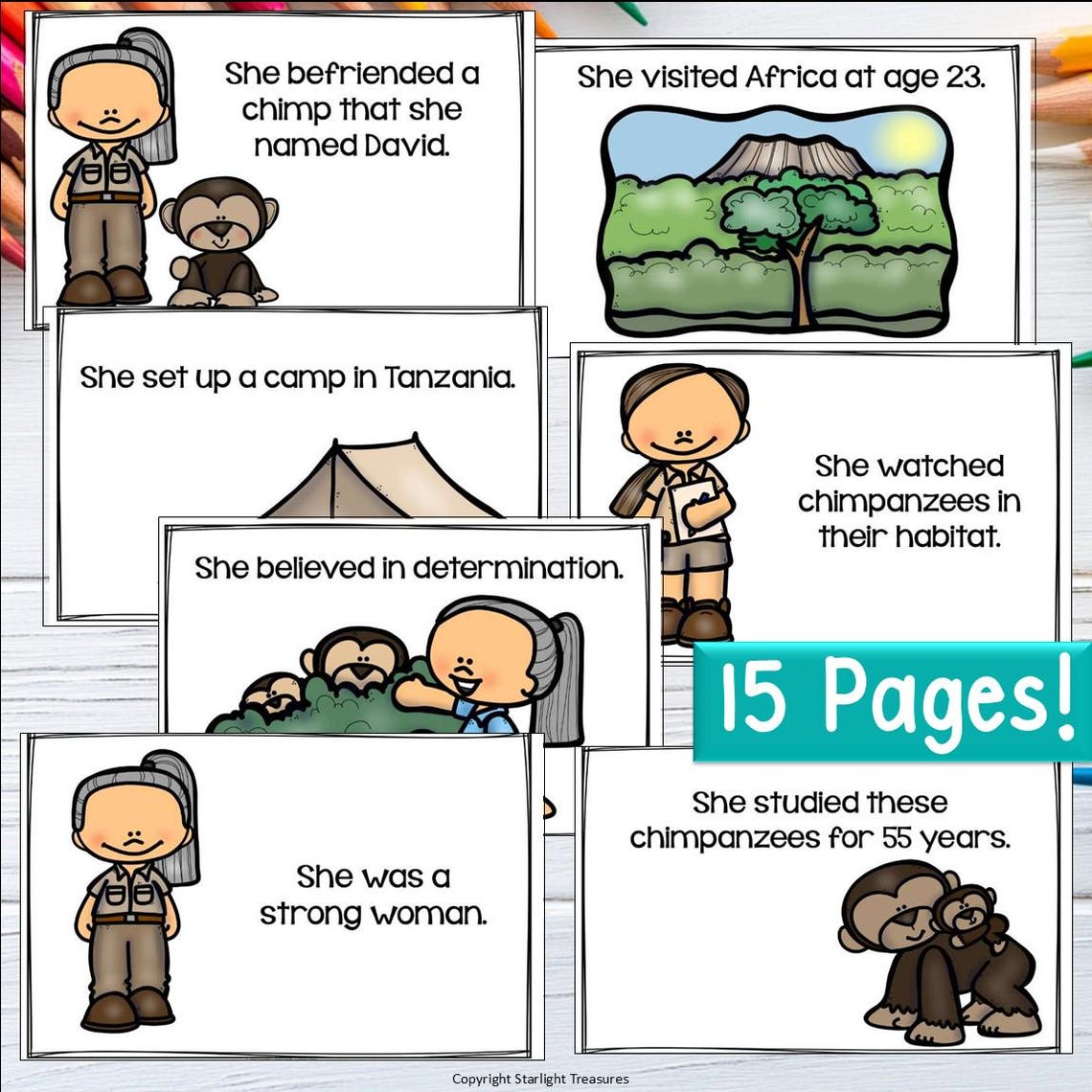 Jane Goodall Mini Book for Early Readers: Women's History Month ...