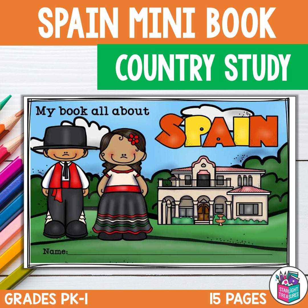 Spain Mini Book for Early Readers - A Country Study Spain Activity - Etsy