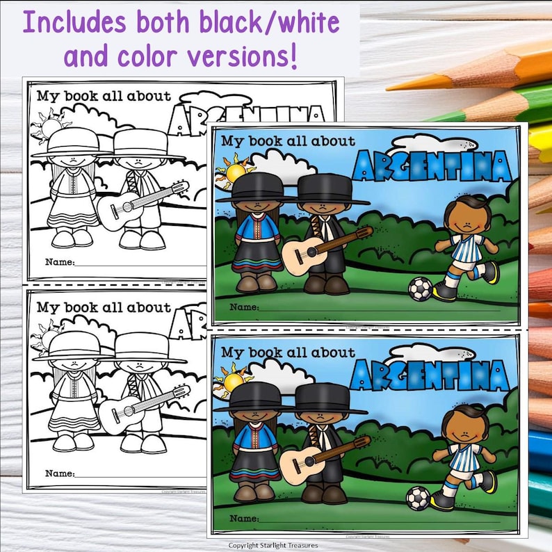 Argentina Mini Book for Early Readers - A Country Study - Etsy