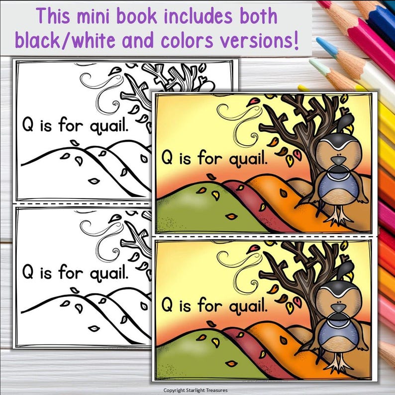 Letter Q Mini Book: Alphabet Learning Activity (digital Download) - Etsy