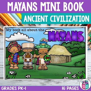 Mayan Mini Book for Early Readers - Ancient Civilizations Activities - Etsy