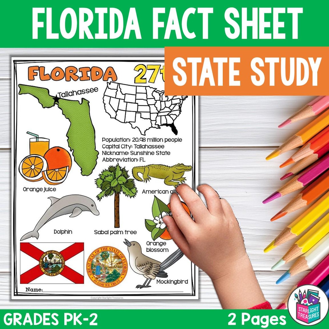 Florida Fact Sheet for Early Readers - A State Study, Florida Activity ...