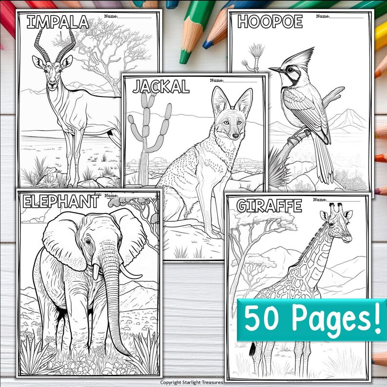 Savanna Animals Research Posters, Coloring Pages - Animal Research ...