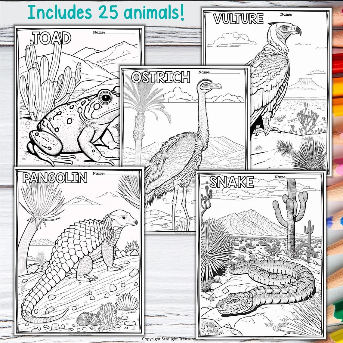 Desert Animals Research Posters, Coloring Pages - Animal Research ...