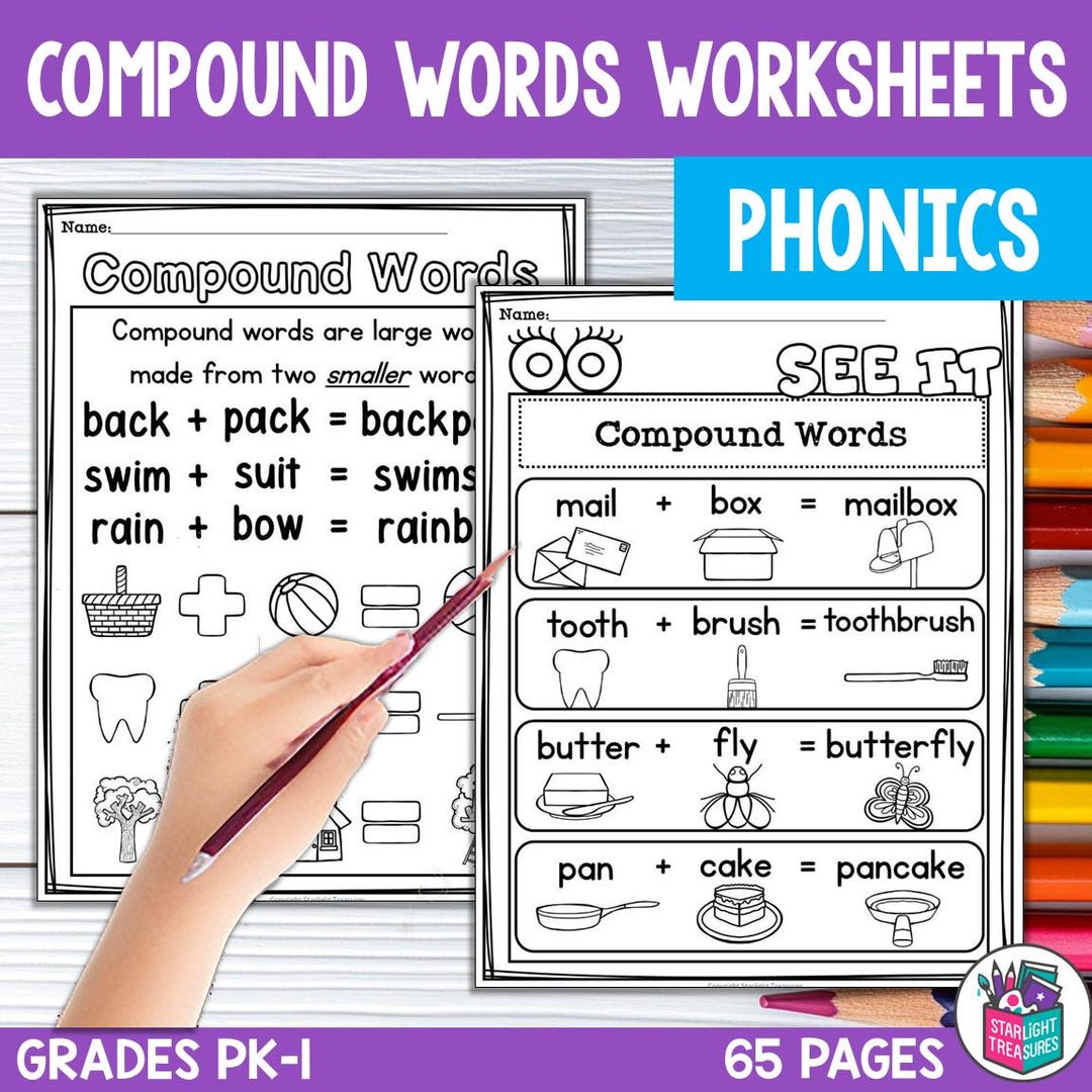 Compound Words Worksheets and Activities for Early Readers - Phonics ...
