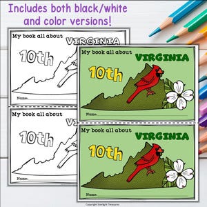Virginia Mini Book for Early Readers - A State Study - Etsy