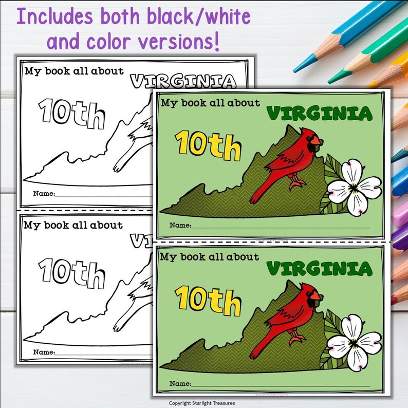 Virginia Mini Book for Early Readers - A State Study - Etsy