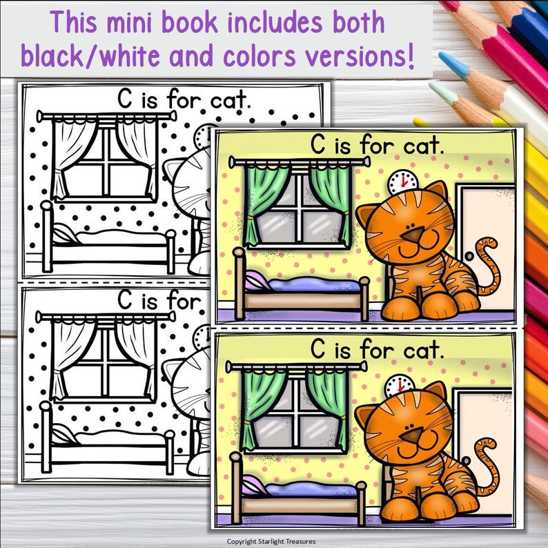 Letter C Mini Book: Alphabet Learning Activity (digital Download) - Etsy