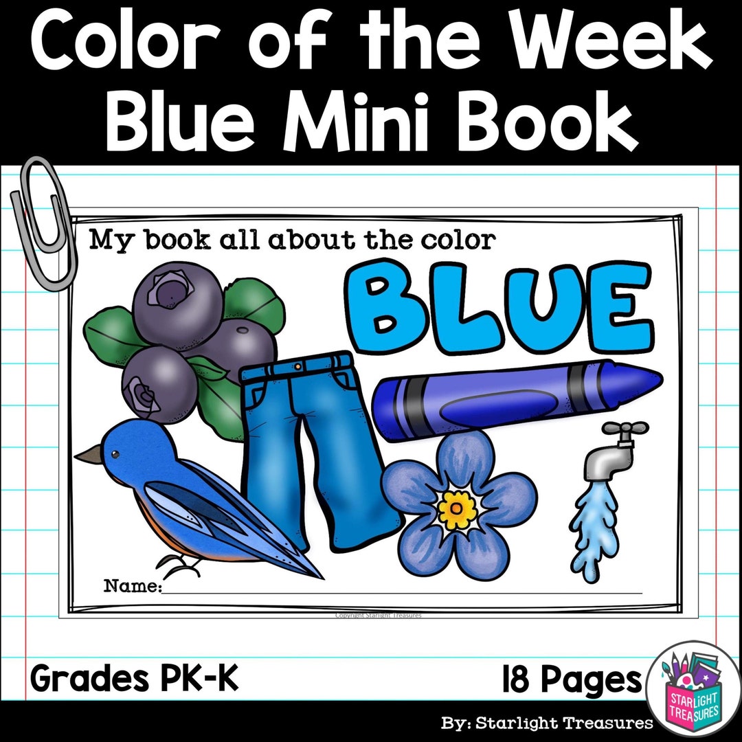 Colors of the Week: Blue Mini Book for Early Readers - Etsy
