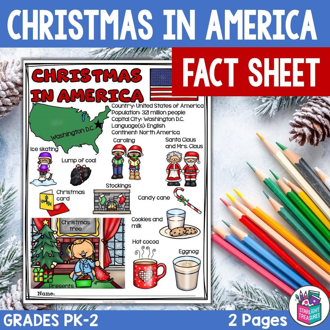 Christmas in America Fact Sheet: Kids Activity (digital Download) - Etsy