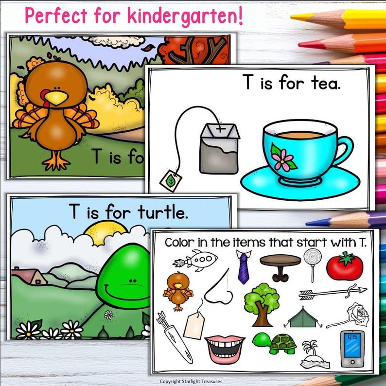 Letter T Mini Book: Alphabet Learning Activity (digital Download - Etsy