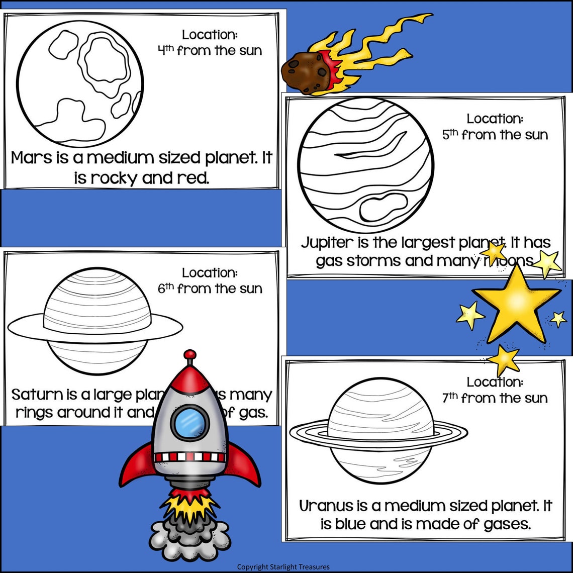 Solar System Mini Book for Early Readers: Space Activities for Kids - Etsy