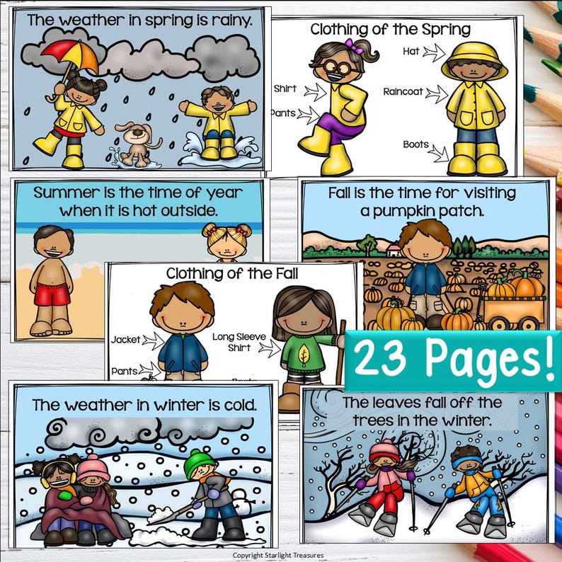 Seasons Mini Book for Early Readers: Four Seasons Activity (digital ...