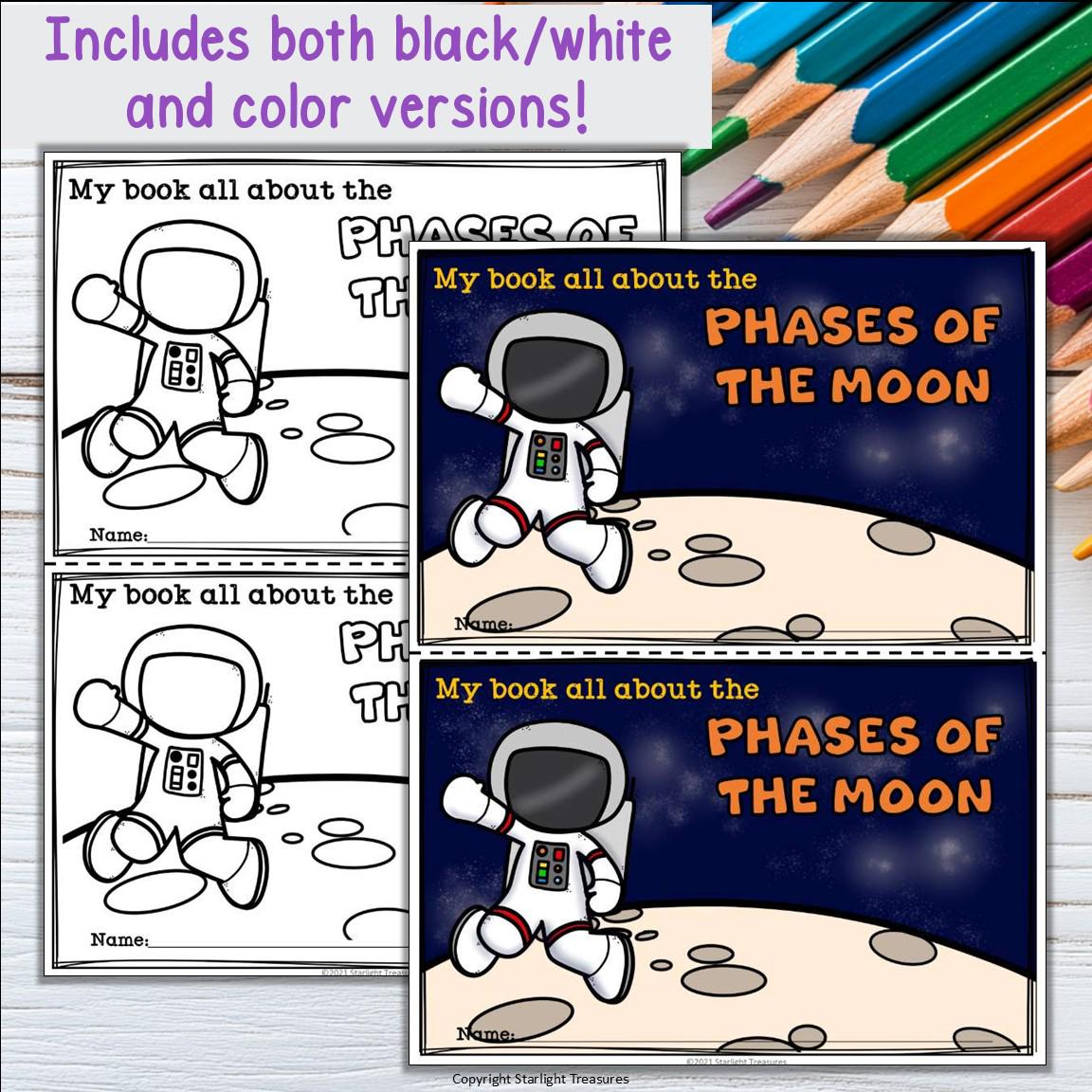 The Moon's Phases Mini Book for Early Readers: Phases of the Moon ...