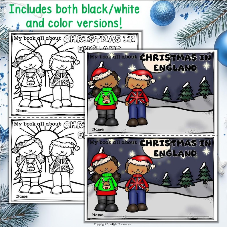 Christmas in England Mini Book: Early Reader Activities (digital ...