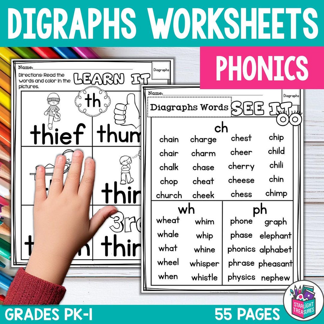 Digraphs Worksheets and Activities for Early Readers - Phonics (digital ...