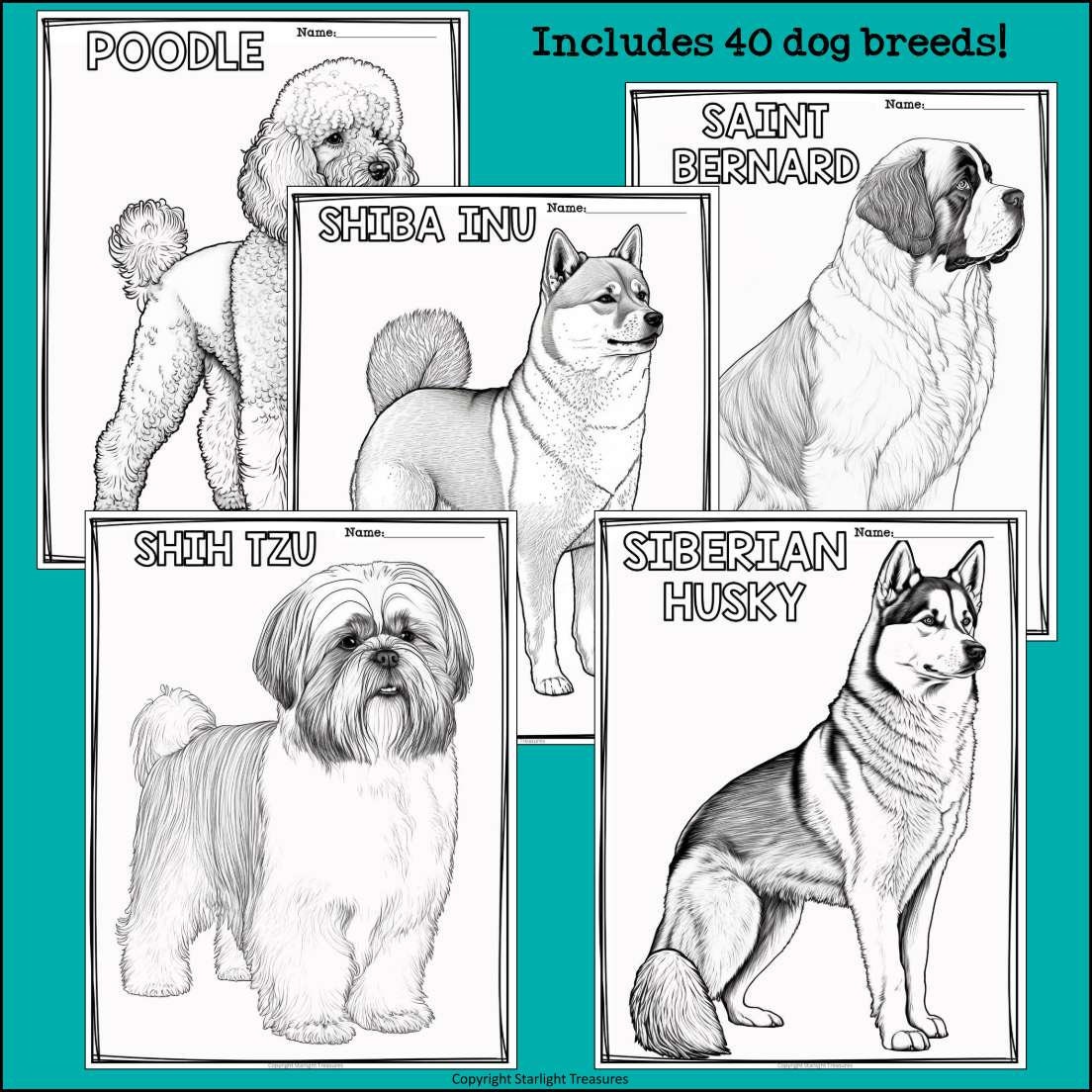 Dog Breeds Research Posters, Coloring Pages Animal Research Project for ...