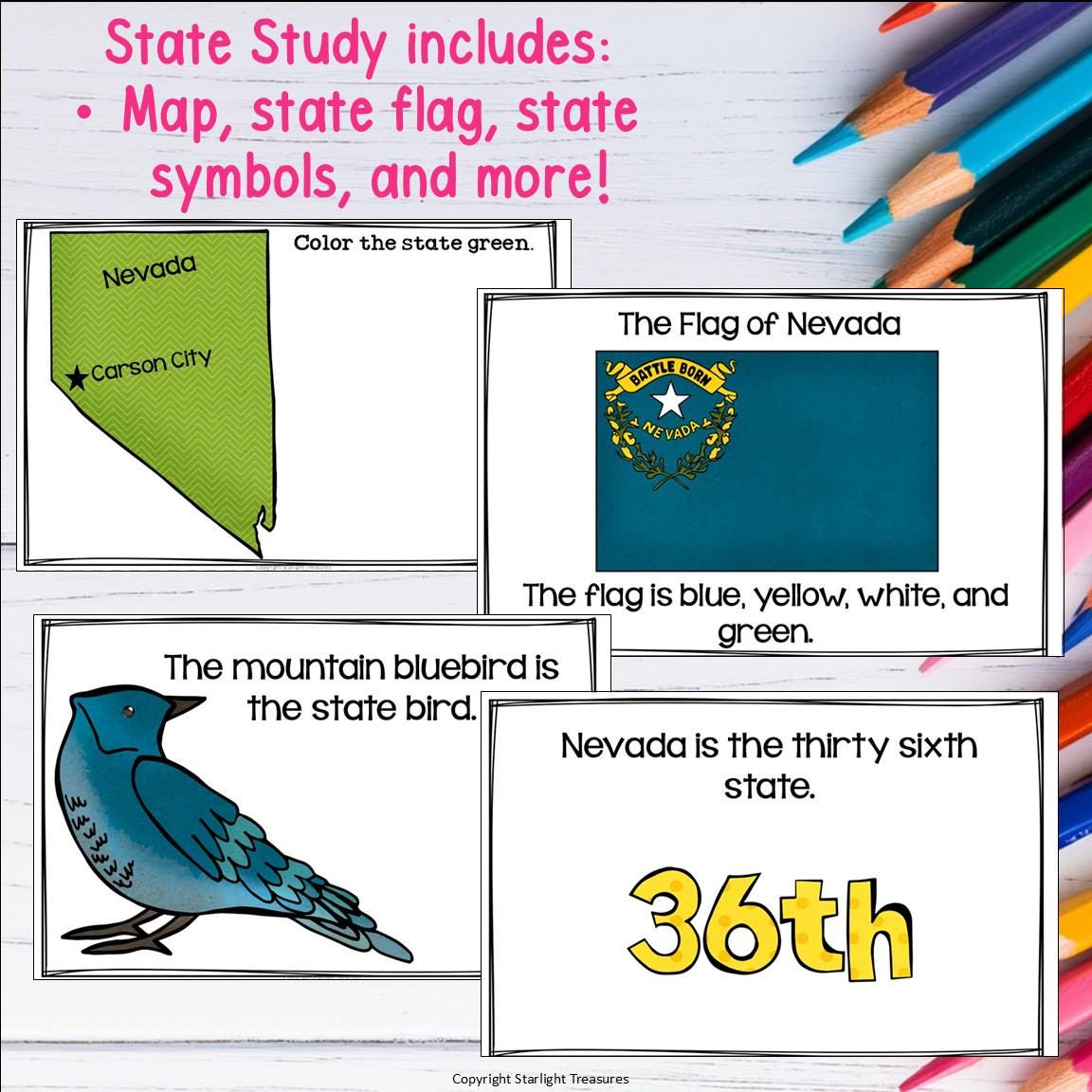 Nevada Mini Book for Early Readers - A State Study - Etsy