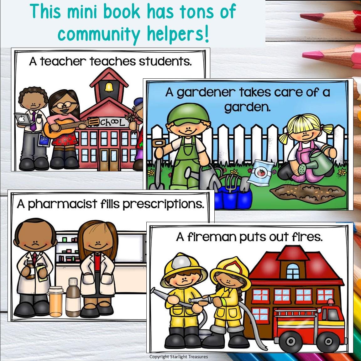 Community Helpers Mini Book: Early Reader Activity (digital Download ...