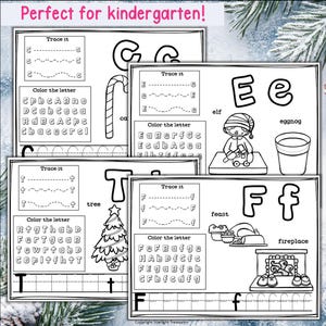 Alphabet Workbook: Worksheet A-Z Christmas Activity, Christmas Alphabet ...