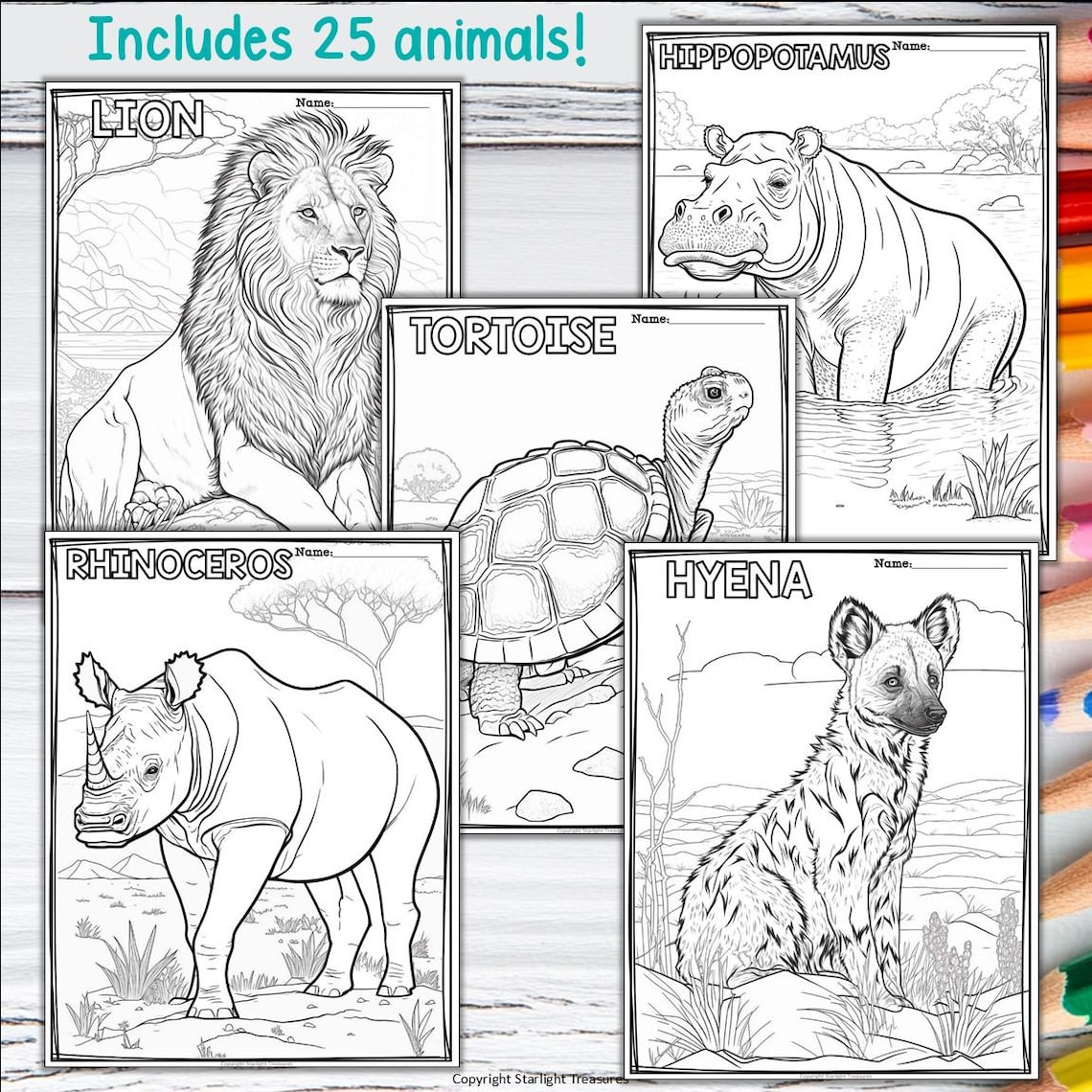 Savanna Animals Research Posters, Coloring Pages - Animal Research ...