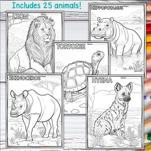 Savanna Animals Research Posters, Coloring Pages - Animal Research ...