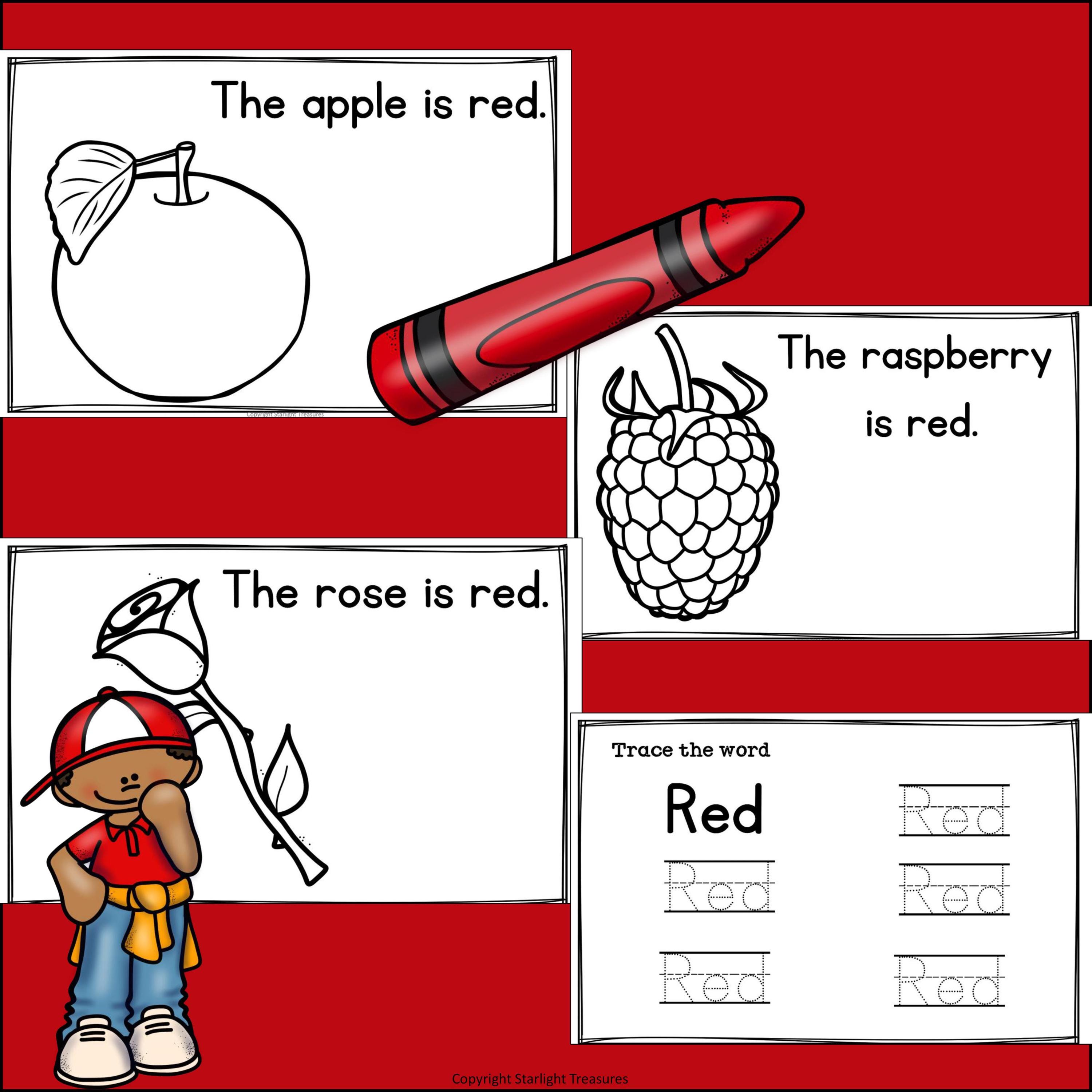 Colors of the Week: Red Mini Book for Early Readers - Etsy
