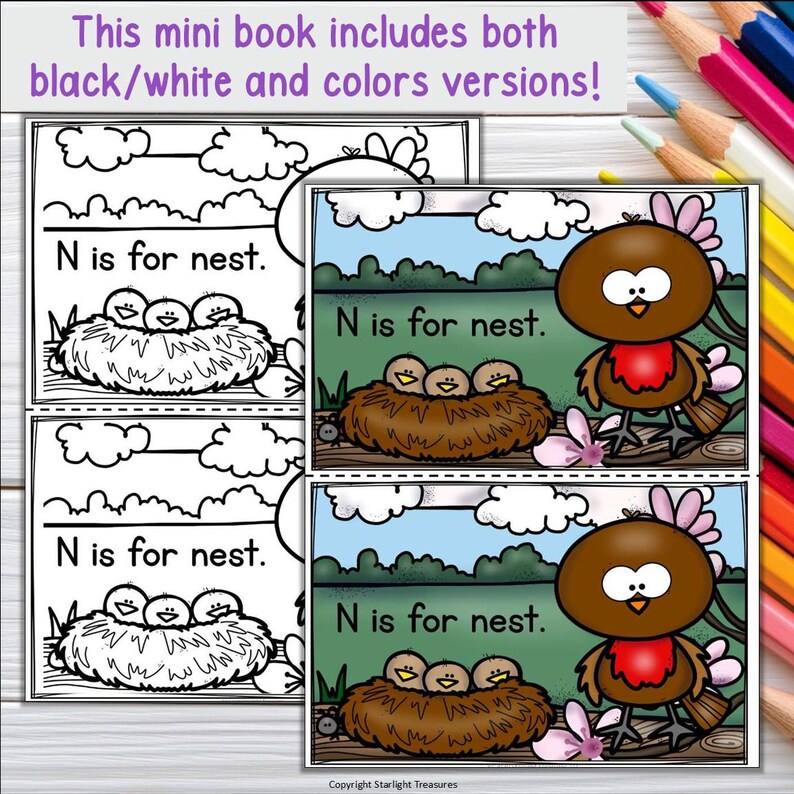 Letter N Mini Book: Alphabet Learning Activity (digital Download ...