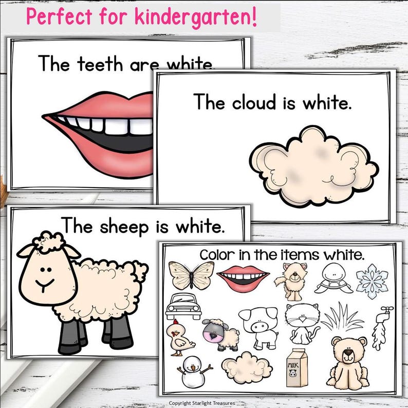 Colors of the Week: White Mini Book for Early Readers - Etsy