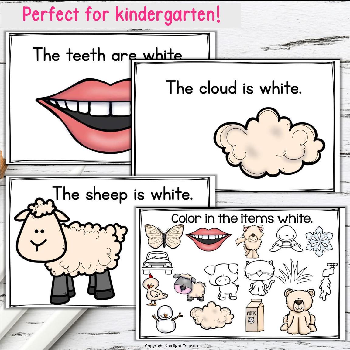 Colors of the Week: White Mini Book for Early Readers - Etsy