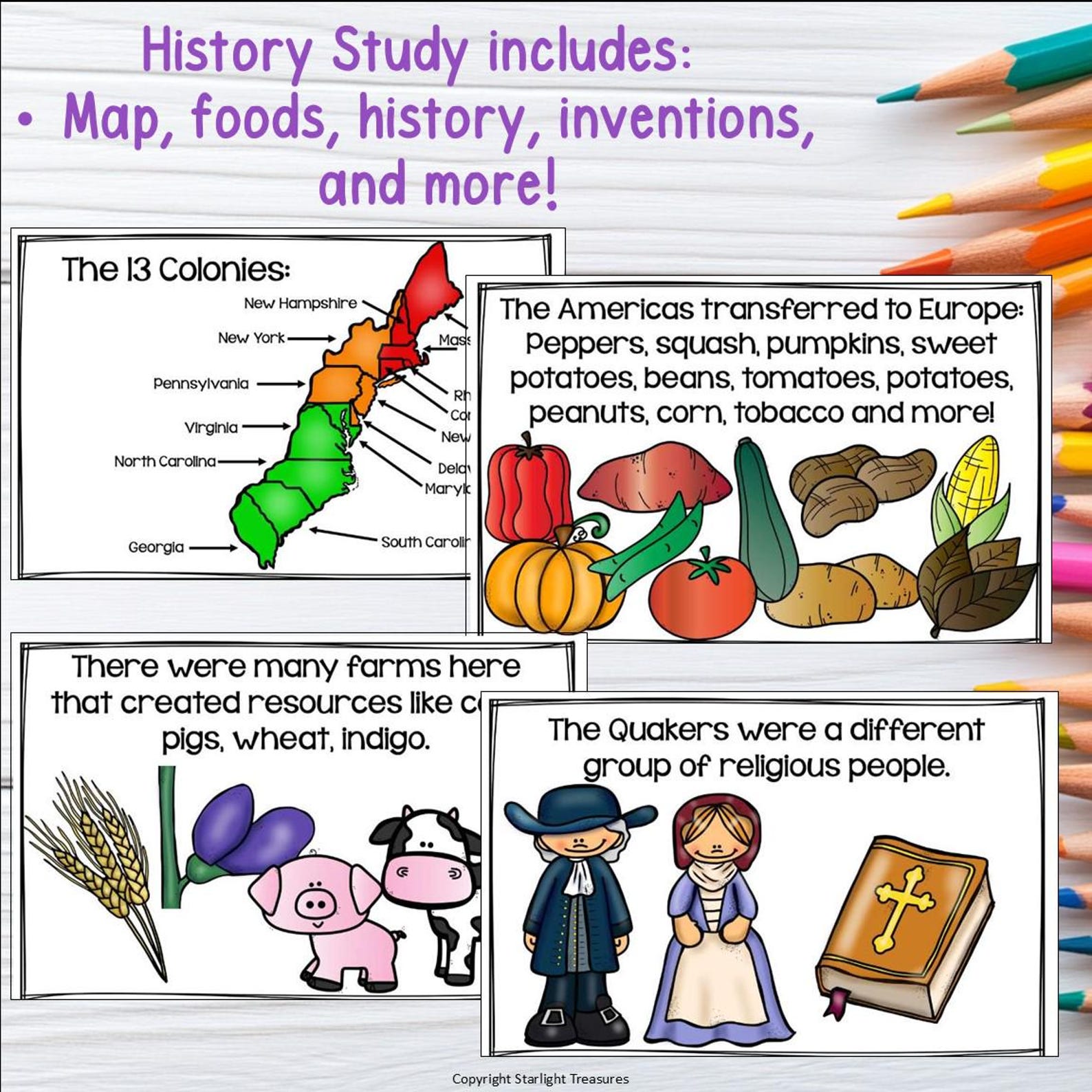 Colonial Times Mini Book for Early Readers - 13 Colonies, Colonial Jobs ...