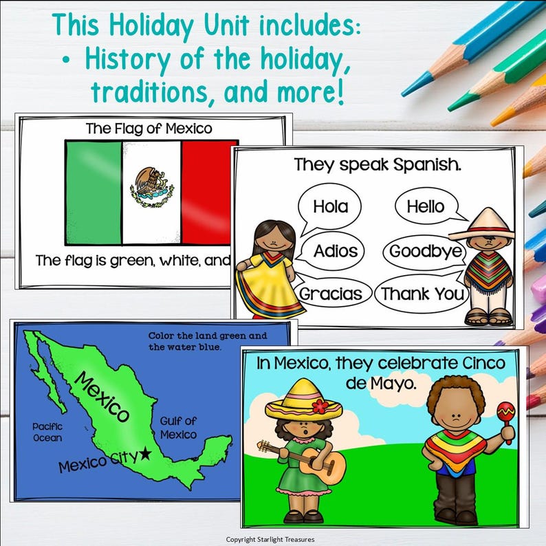 Cinco De Mayo Mini Book for Early Readers, Holiday Study, Cinco De Mayo ...