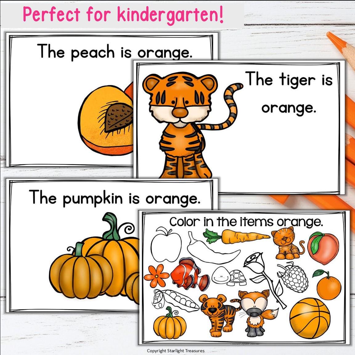 Colors of the Week: Orange Mini Book for Early Readers - Etsy