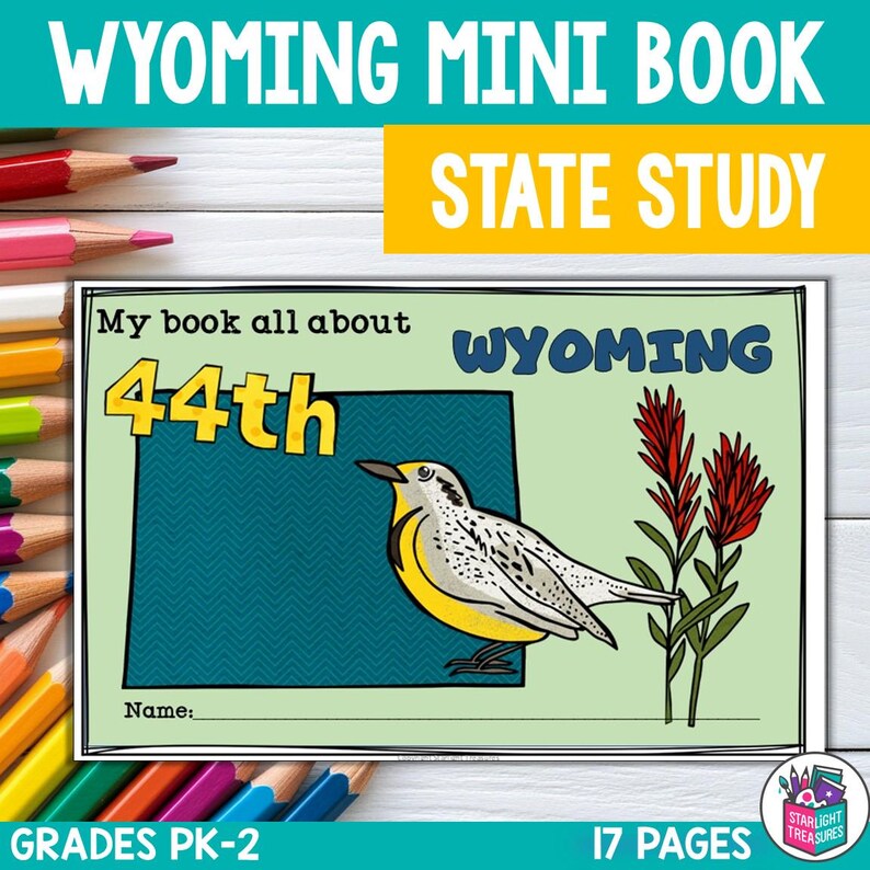 Wyoming Mini Book for Early Readers - A State Study - Etsy