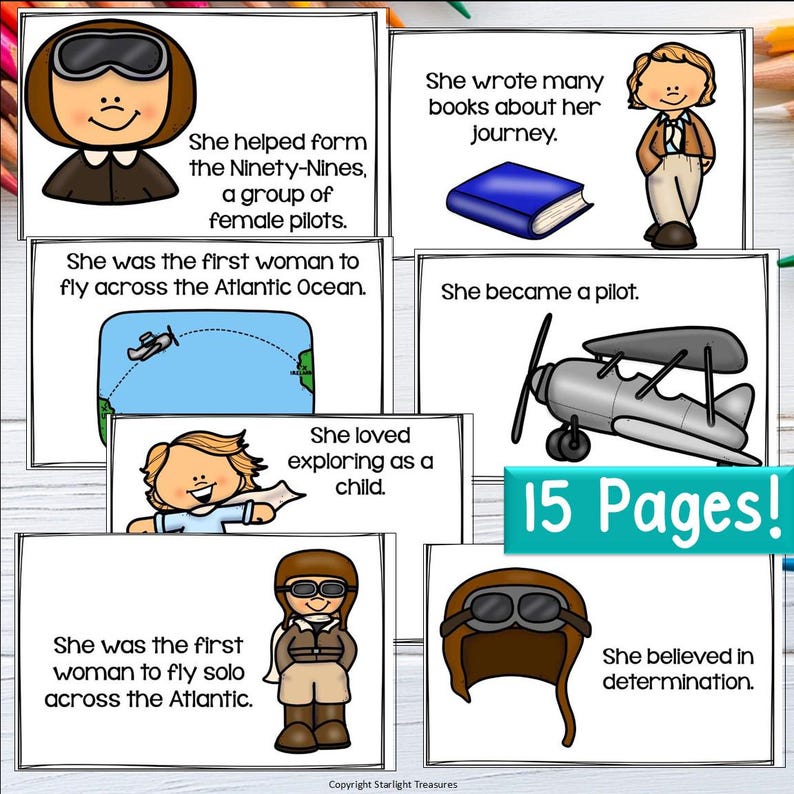 Amelia Earhart Mini Book for Early Readers: Women's History Month ...