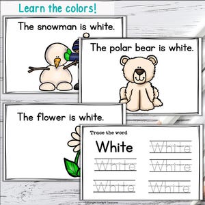 Colors of the Week: White Mini Book for Early Readers - Etsy