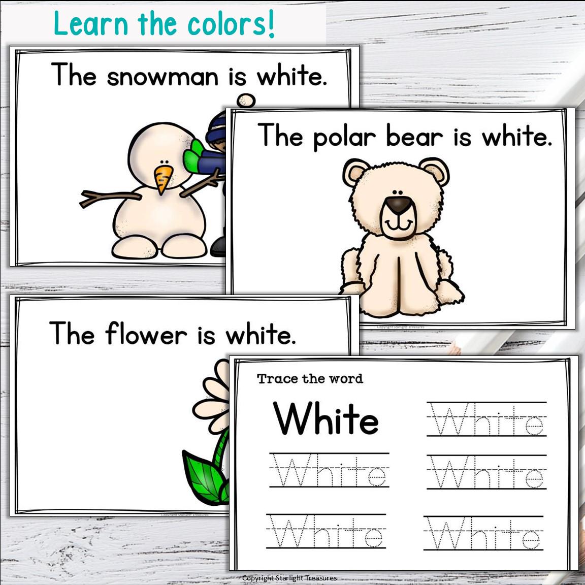 Colors of the Week: White Mini Book for Early Readers - Etsy