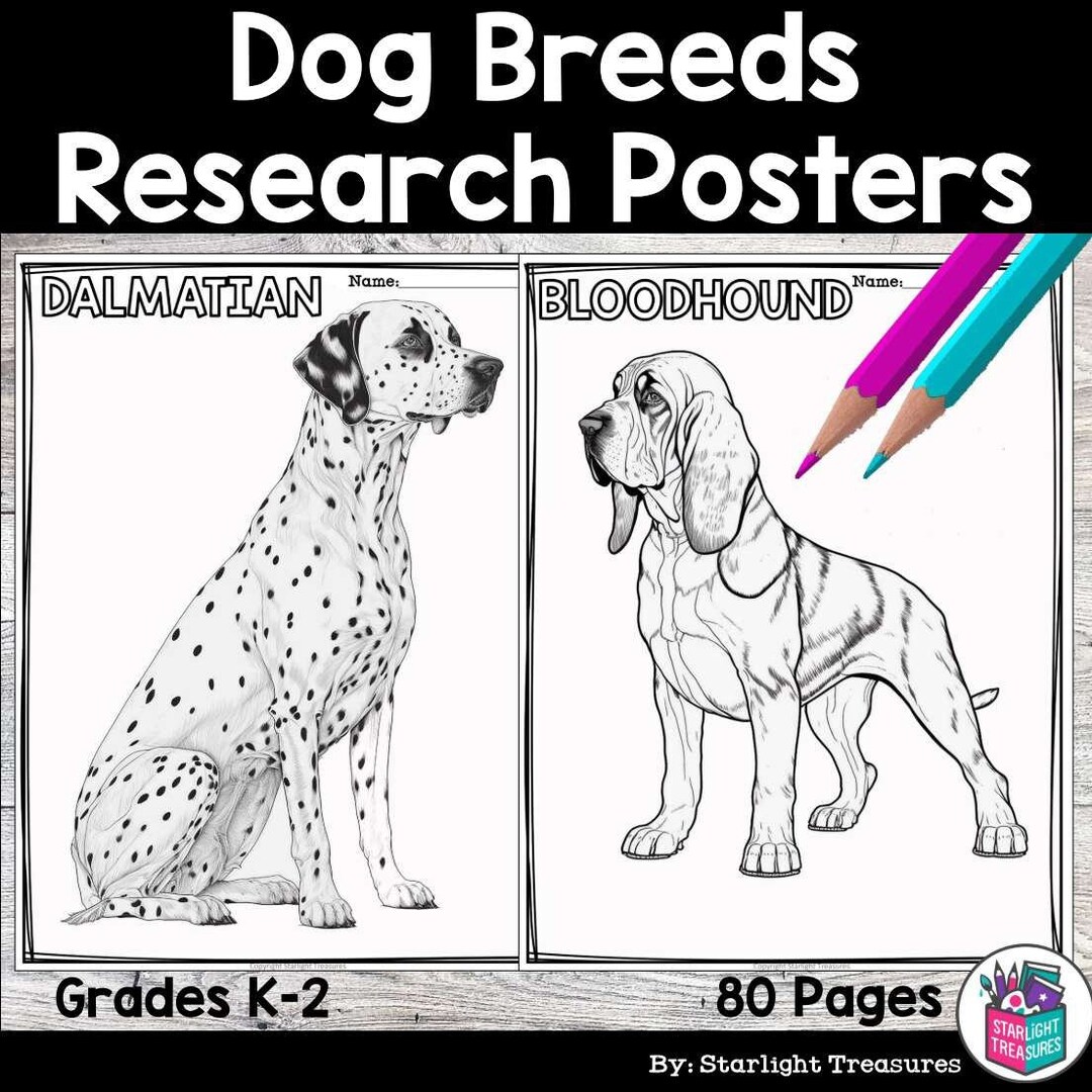 Dog Breeds Research Posters, Coloring Pages Animal Research Project for ...