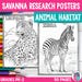 Savanna Animals Research Posters, Coloring Pages - Animal Research ...
