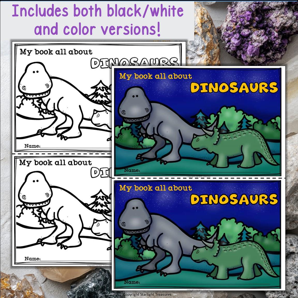 Dinosaurs Mini Book: Early Readers, Pre-k - 1st Grade (digital Download ...