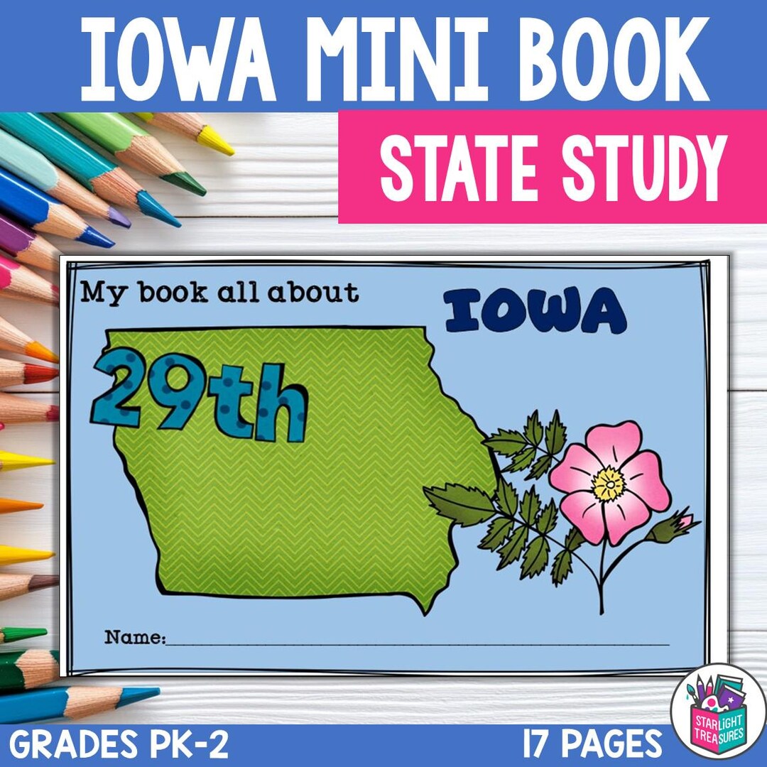 Iowa Mini Book for Early Readers - A State Study - Etsy