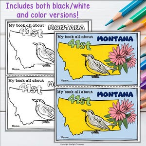 Montana Mini Book for Early Readers - A State Study - Etsy