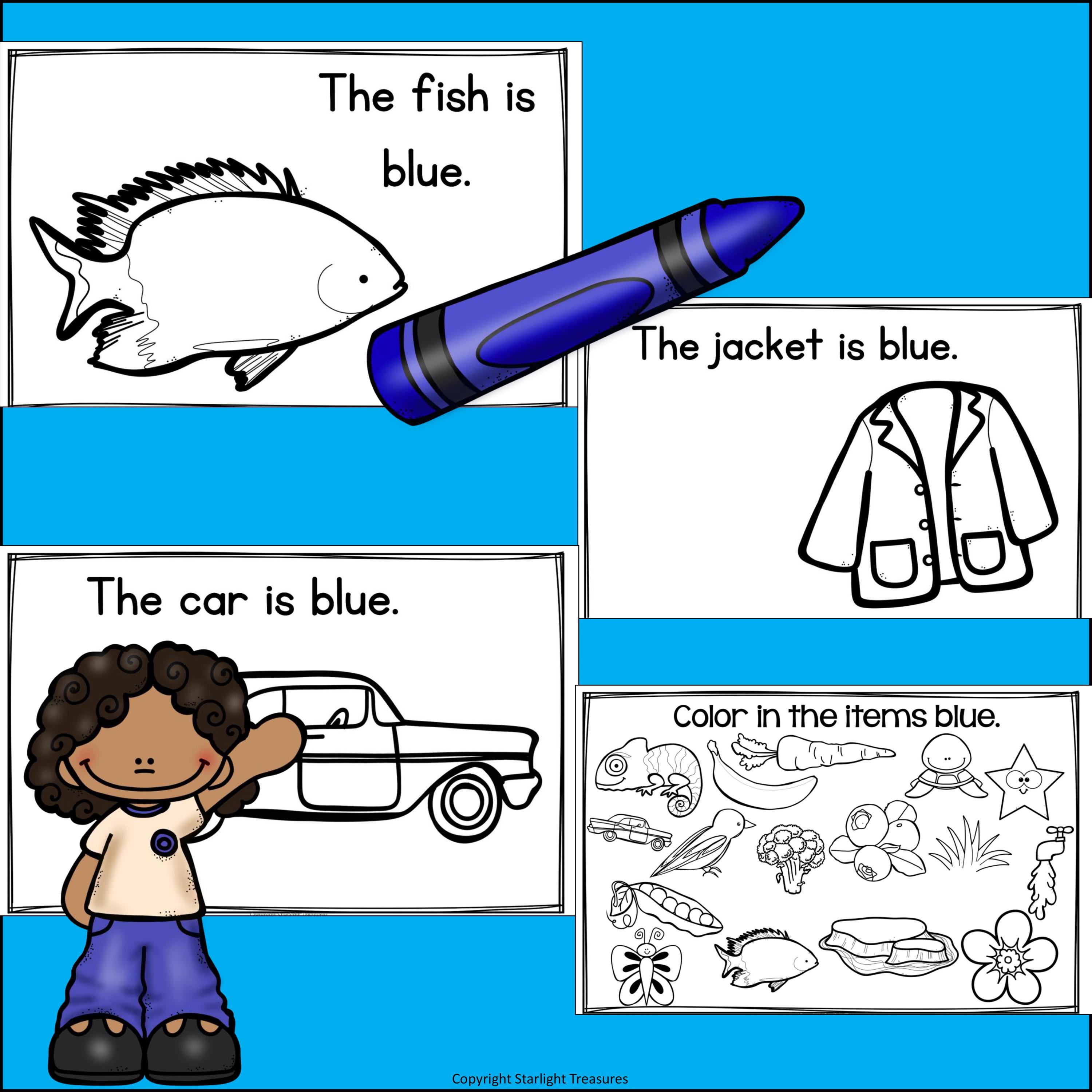 Colors of the Week: Blue Mini Book for Early Readers - Etsy