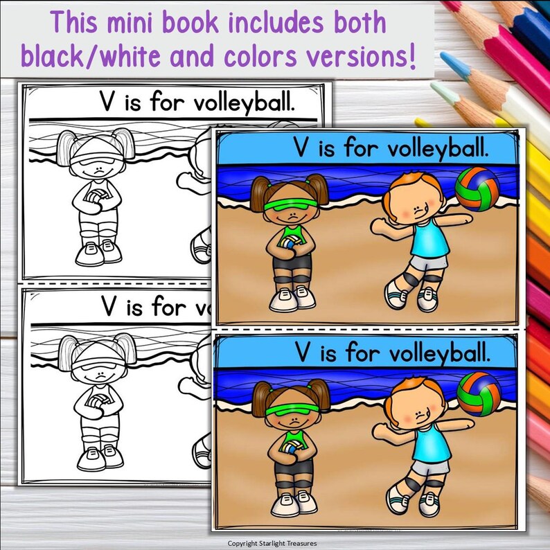 Letter V Mini Book: Alphabet Learning Activity (digital Download) - Etsy