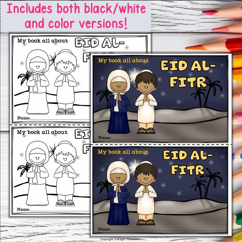 Eid Al-fitr Mini Book for Early Readers, Holiday Study, Islamic Holiday ...