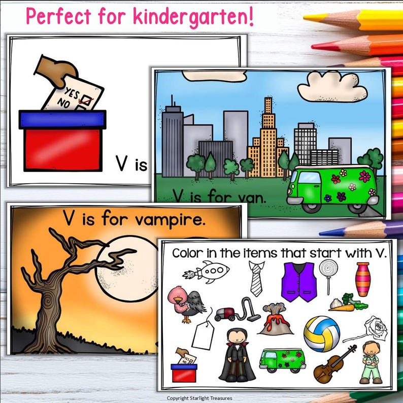 Letter V Mini Book: Alphabet Learning Activity (digital Download) - Etsy